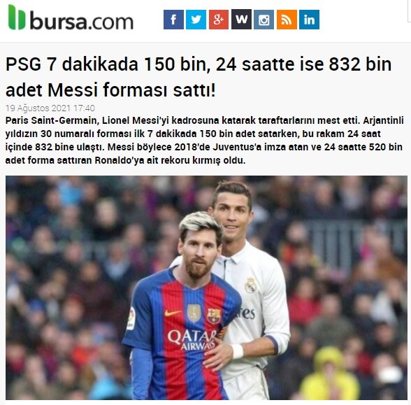 PSG'nin 1 Günde 832 Bin Messi Forması Sattığı İddiası - Malumatfuruş