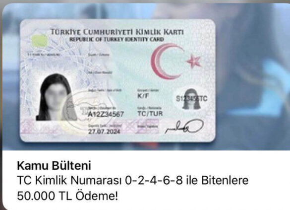 "TC Kimlik Numarası 0-2-4-6-8 İle Bitenlere ... TL Ödeme" Konulu Tık ...