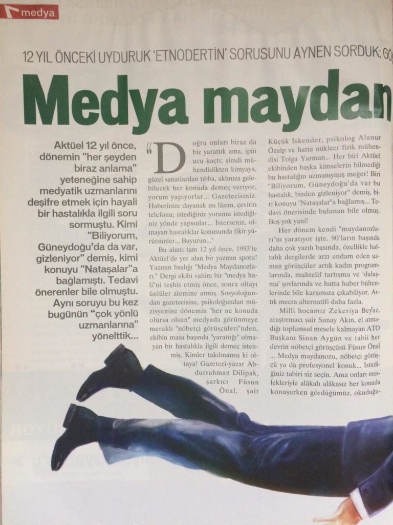 Aktüel Dergisi'nin "Etnodertin" Konulu "Medya Maydanozları" Oltalaması ...